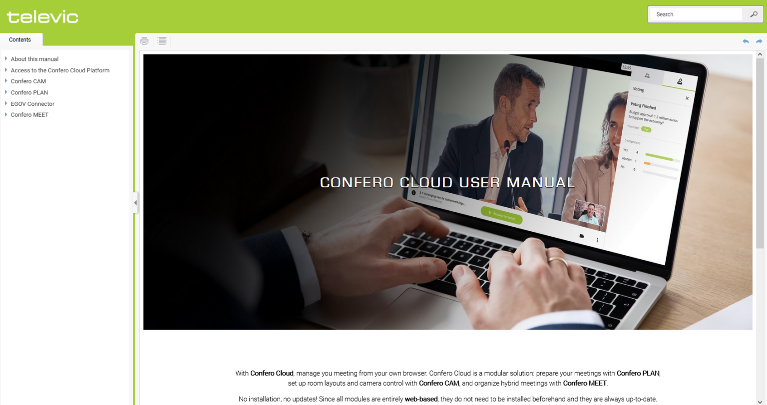 New Confero Cloud Platform Manual | Televic Conference Knowledge Base